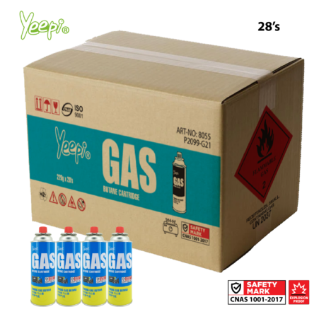 Yeepi Gas Butane Fuel Canister Cartridge 8055 Carton (28 units) | Gas ...
